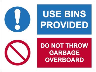 Do not throw garbage overboard 400 x 300 mm - VS - Arbeidsmiljøsenteret