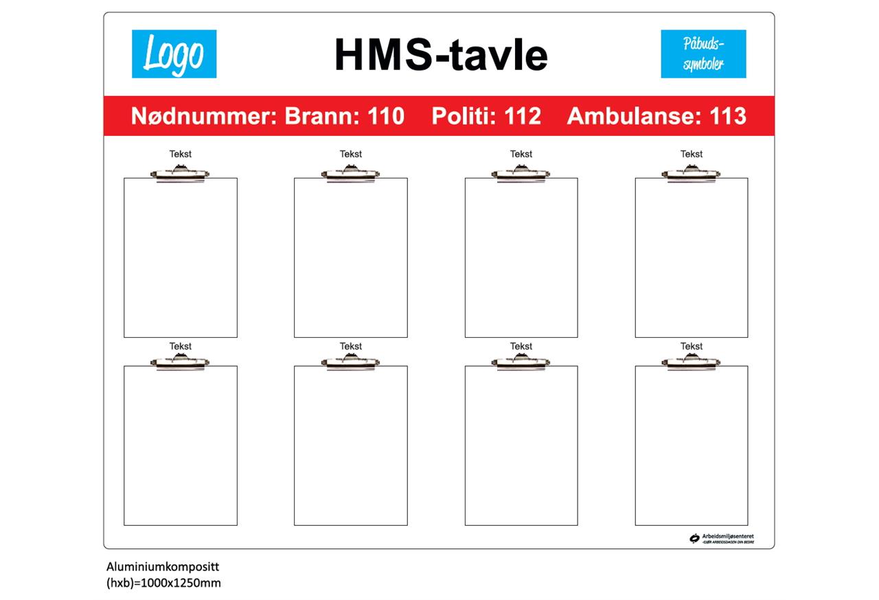 HMS-tavle til byggeplassen - Arbeidsmiljøsenteret