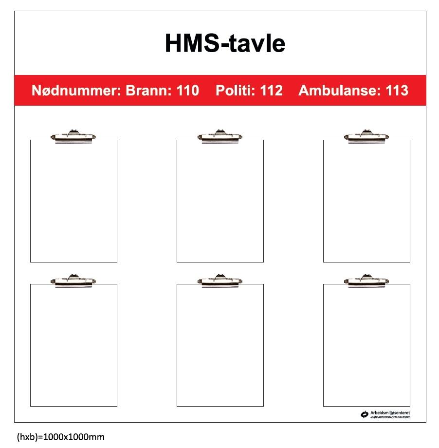 HMS-tavle til byggeplassen - Arbeidsmiljøsenteret