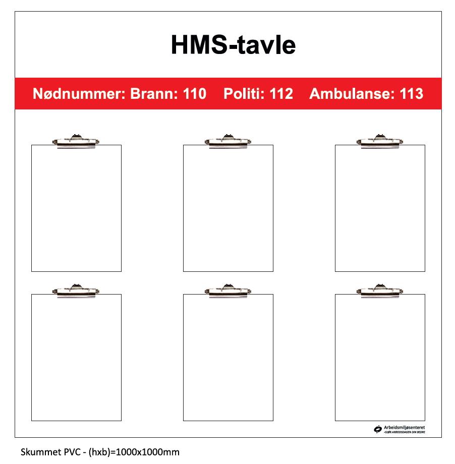 HMS-tavle til byggeplassen - Arbeidsmiljøsenteret