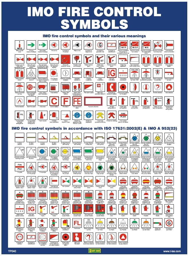 IMO fire control symbols 300 x 400 mm - PVC - Arbeidsmiljøsenteret