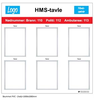 HMS-tavle med Hjulstativ - STANDARD 100 x 125 cm - KLYPER ...