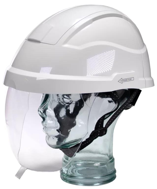 E-shark hjelm tc42es hvit Hjelm med integrert visir - Arbeidsmiljøsenteret